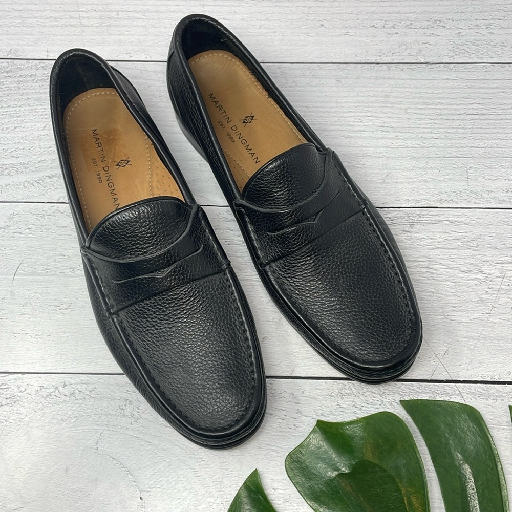 Martin Dingman Penny Loafers In Black 9 D1 - Gem